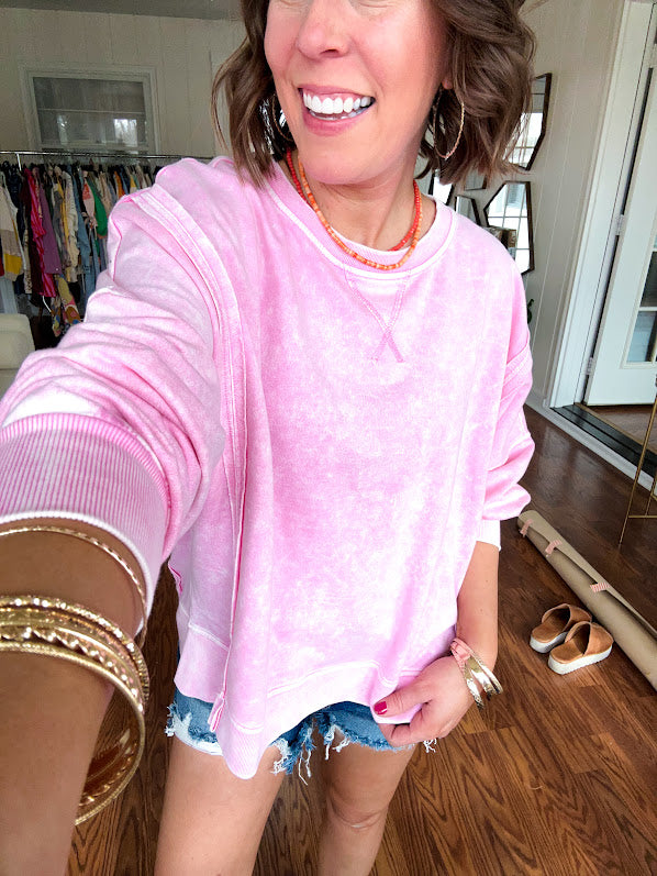 Pink Washed Easy Pullover – The Red Raccoon