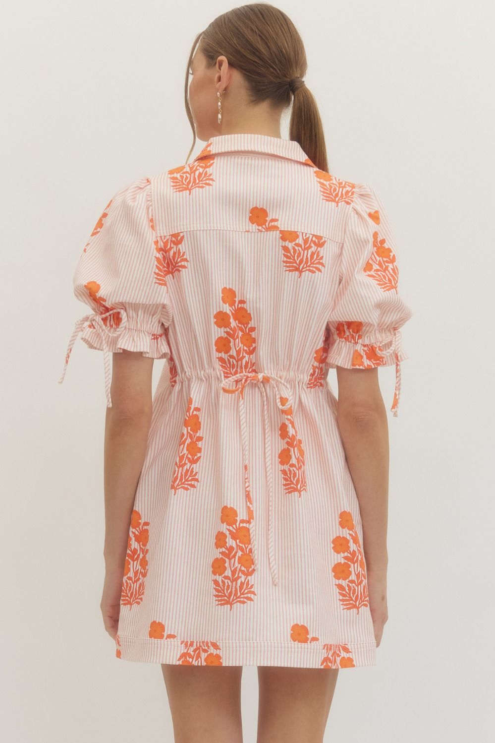Orange Flower Fields Striped Dress – The Red Raccoon